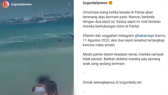 Viral! Dua Sejoli Berhubungan Intim di Pantai Terekam Kamera
