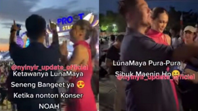 Luna Maya Keciduk Nonton Konser Ariel, Ekspresi Salting Terekspos Luna Maya Keciduk Nonton Konser Ariel, Ekspresi Salting Terekspos