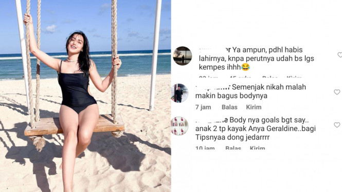 Pakai Bikini Seksi, Body Jessica Iskandar Disebut Mirip Anya Geraldine