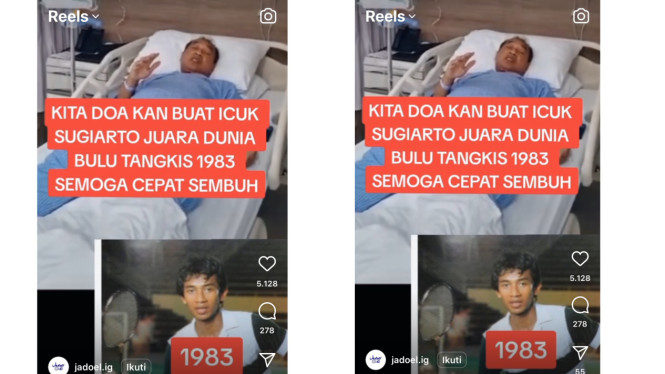 Legenda Bulu Tangkis Icuk Sugiarto Masuk Rumah Sakit