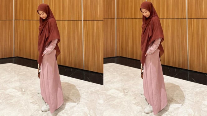5 Inspirasi Outfit Abaya ala Natasha Rizky, Cocok Buat Bukber hingga Lebaran