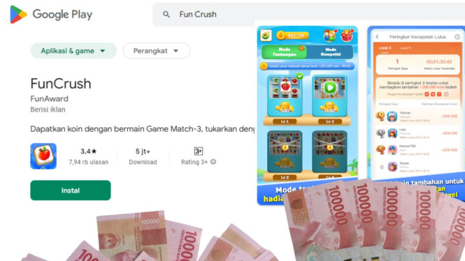 Main Game Fun Crush Dibayar! Dapatkan Saldo DANA Gratis Rp120 Ribu