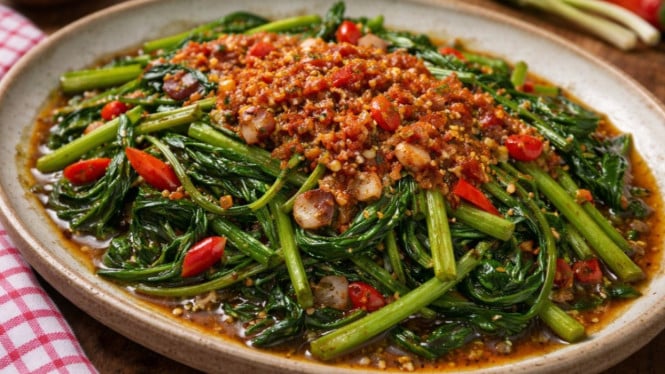 Resep Sambal Kangkung Pedas Segar Gurih Bikin Nasi Auto Habis
