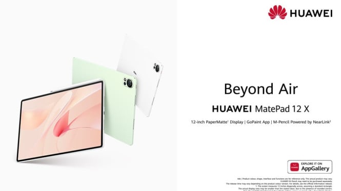 Layar PaperMatte Huawei MatePad 12X Lebih Nyaman, Cocok Dipakai Lama
