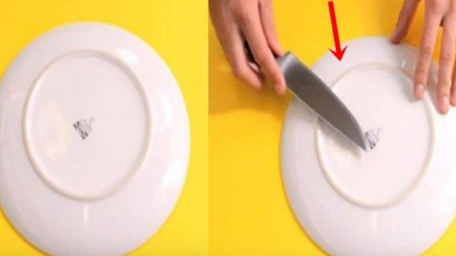 Bingung Pisau Tumpul? Coba Trik Mengasah Pisau dengan Piring Putih yang ...
