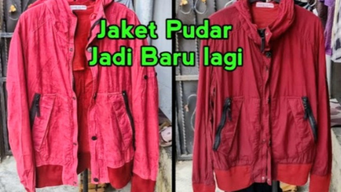 Cara Mewarnai Jaket Merah yang Belang-Belang Jadi Merah Tua