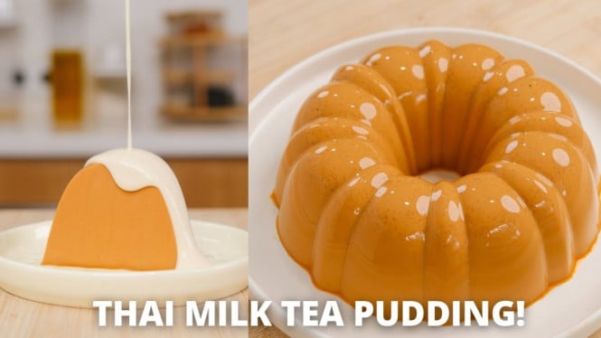 Thai Milk Tea Pudding Super Lembut, Resep Simpel Ini Bikin Nagih Terus!
