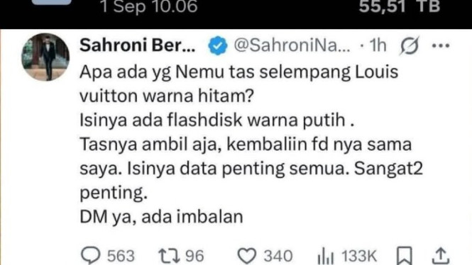 Akun Twitter Ini Bongkar Isi Flashdisk Diduga Milik Ahmad Sahroni, Benarkah Skandal Tersebut?