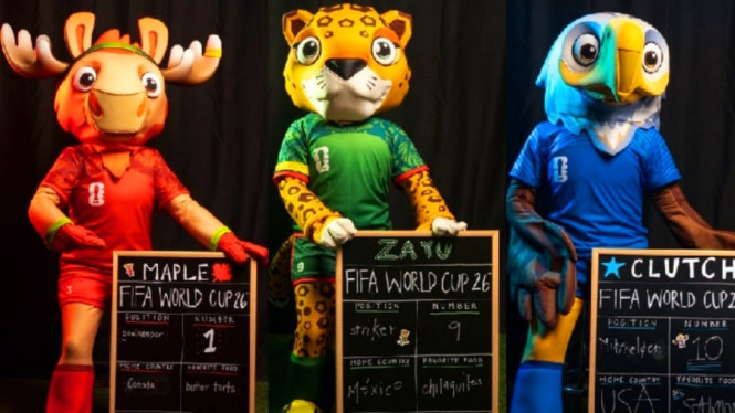 Kenalin Nih, Maple, Zayu, dan Clutch, Tiga Maskot Piala Dunia 2026