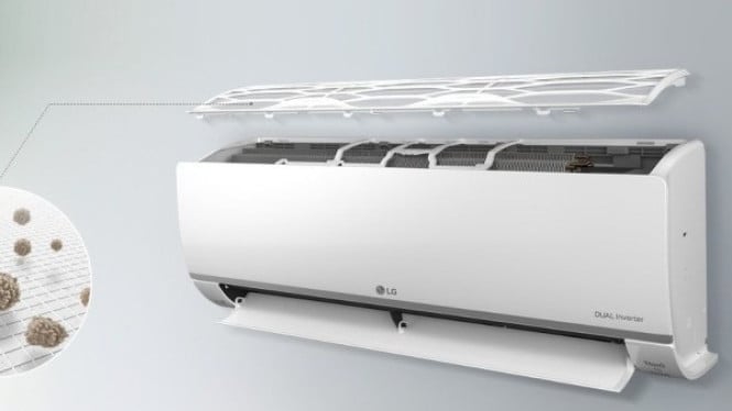 AC LG Dual Cool Inverter Review Cuma 168 Watt Outdoor Silent 18dB