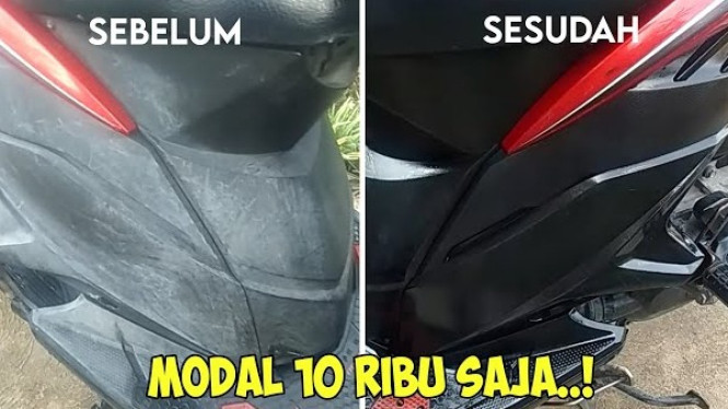 Rahasia Menghitamkan Body Motor Matic yang Memutih, Modal Murah Hasil ...