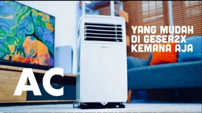 AC Portable Midea Setengah PK 560 Watt Hemat Listrik Mudah Dipasang Sendiri