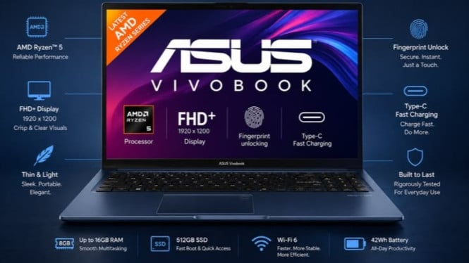 6 Laptop ASUS Baterai Tahan Lama untuk Karyawan Kantoran, Ada Copilot+ ...