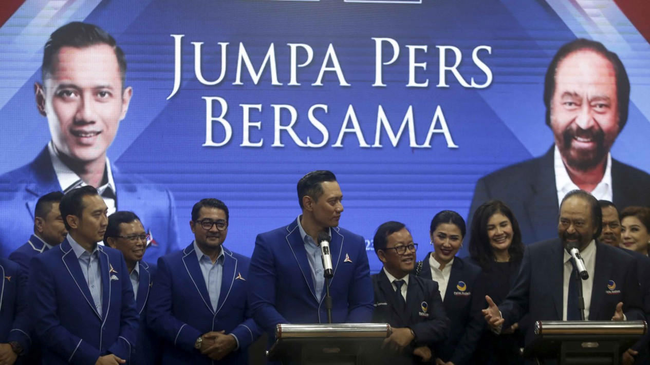 Pertemuan Surya Paloh dengan AHY - Vlix.id